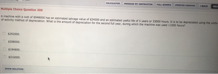 Solved NEX CALCULATOR MESSAGE MY INSTRUCTOR FULL SCREEN | Chegg.com