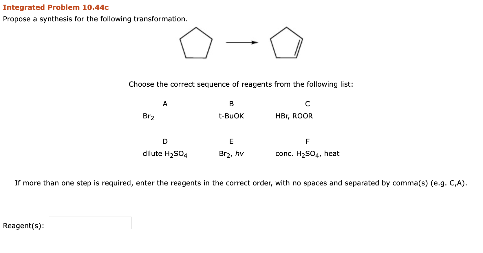 Solved Integrated Problem 10.44c Propose a synthesis for the | Chegg.com