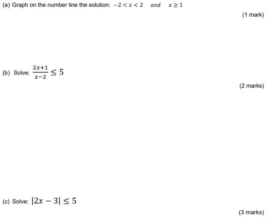 Solved (a) Graph on the number line the solution: -2 1 (1 | Chegg.com