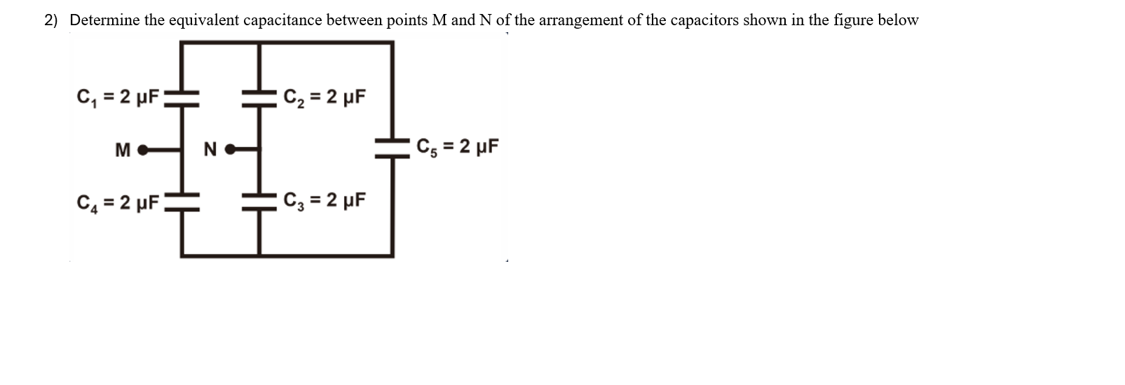 Solved physics work Determine the equivalent capacitance | Chegg.com