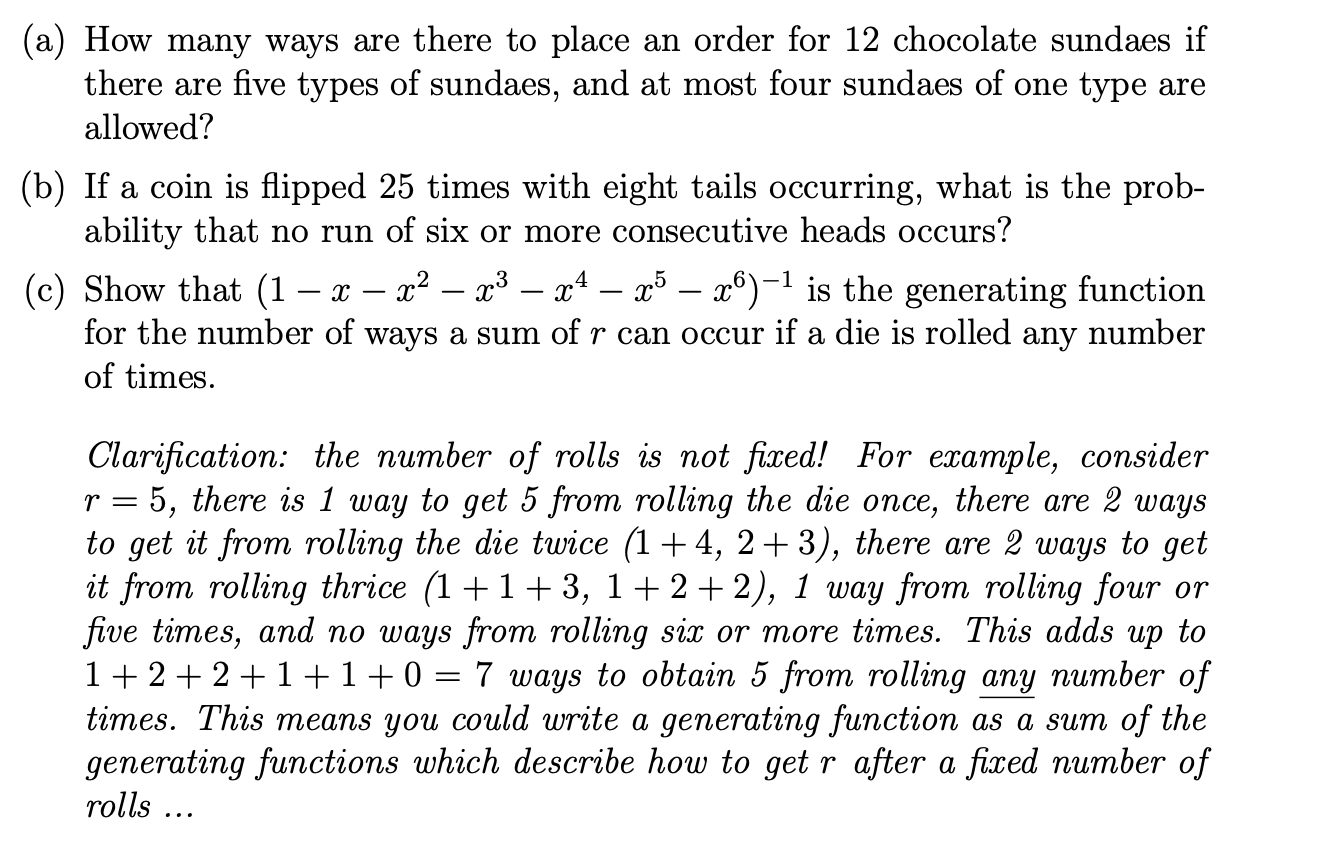 Solved a) How many ways are there to place an order for 12 | Chegg.com