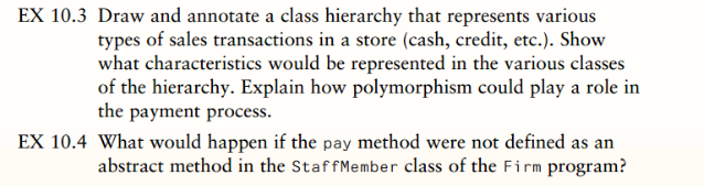 Solved Ex 103 Draw And Annotate A Class Hierarchy That 0745