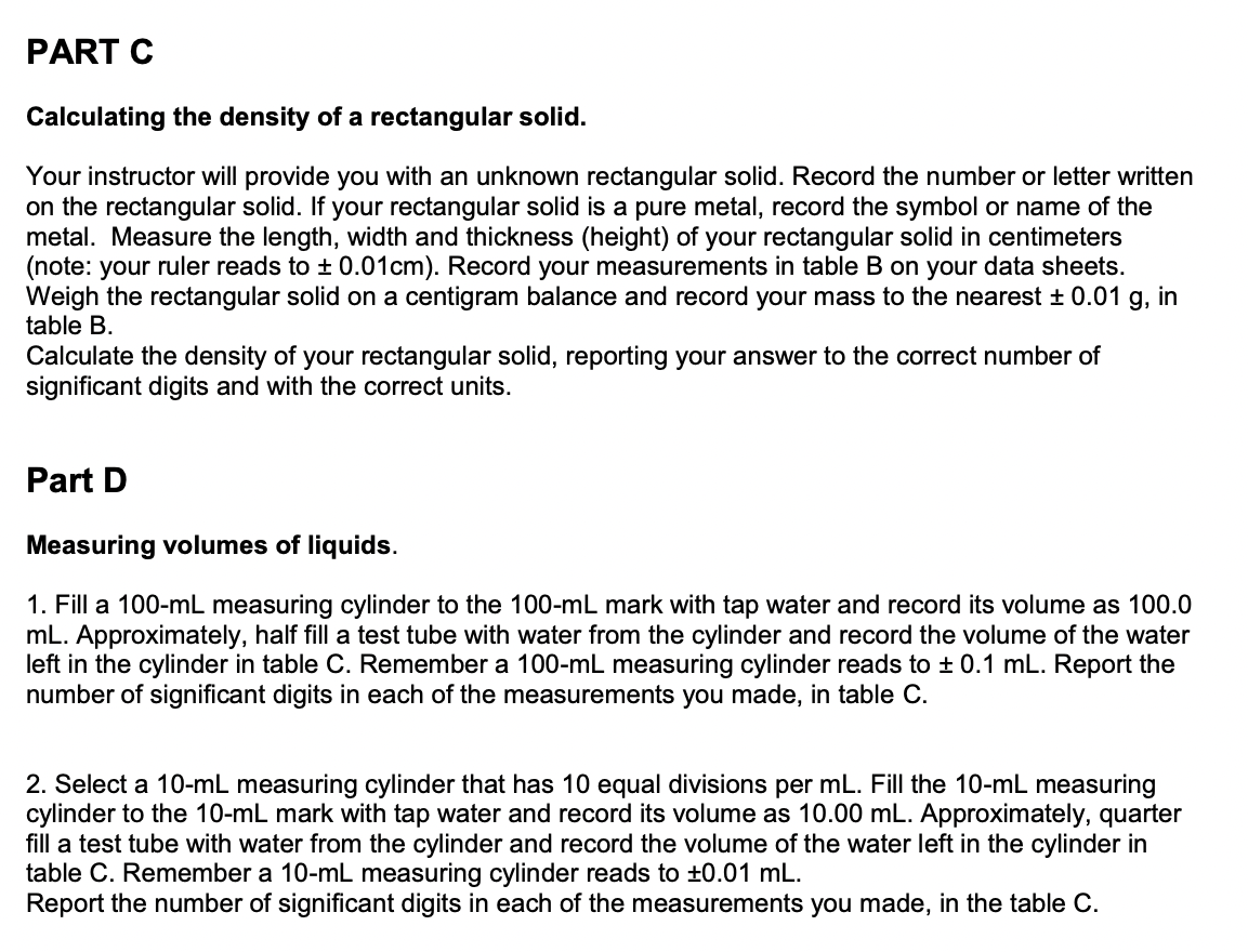 Solved Measurement of Mass 1. Weigh a 100-mL beaker on a | Chegg.com