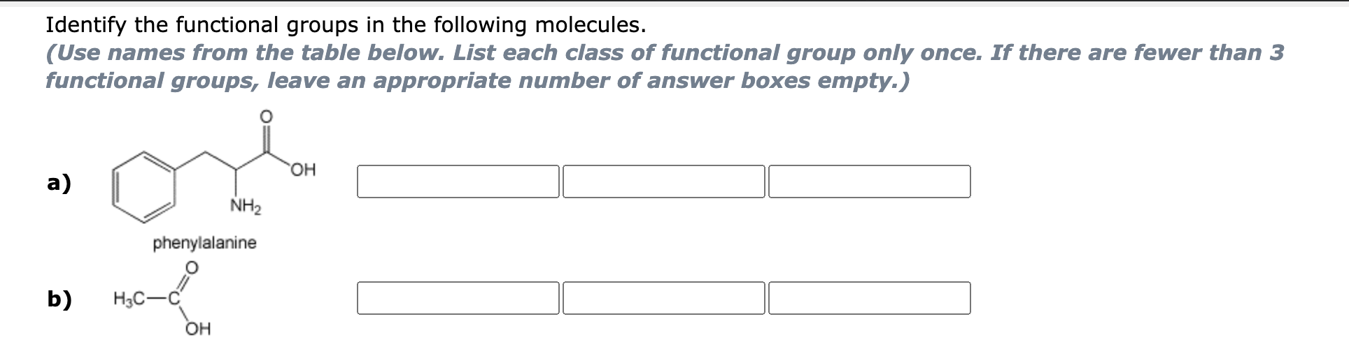 Solved Identify the functional groups in the following | Chegg.com