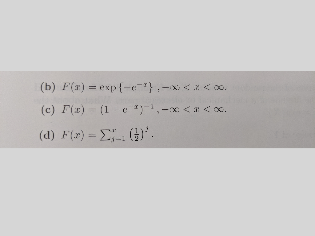 1.7.11. For each of the following cdfs F(x), find the | Chegg.com