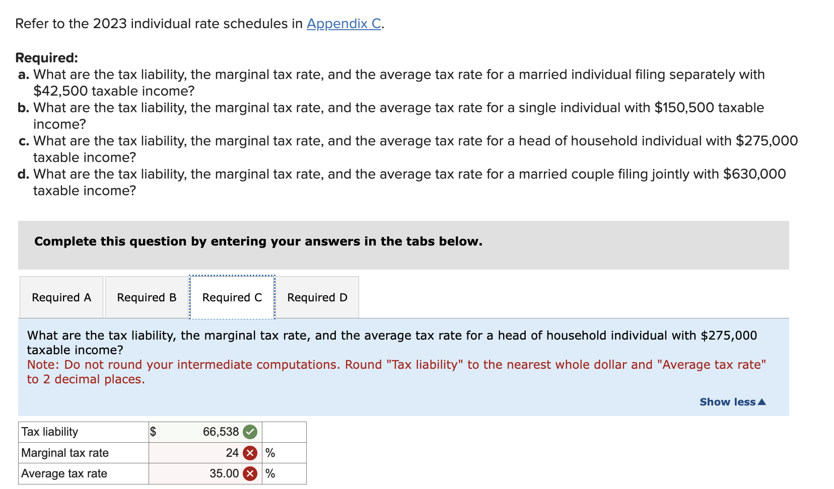 Refer to the 2023 individual rate schedules in | Chegg.com