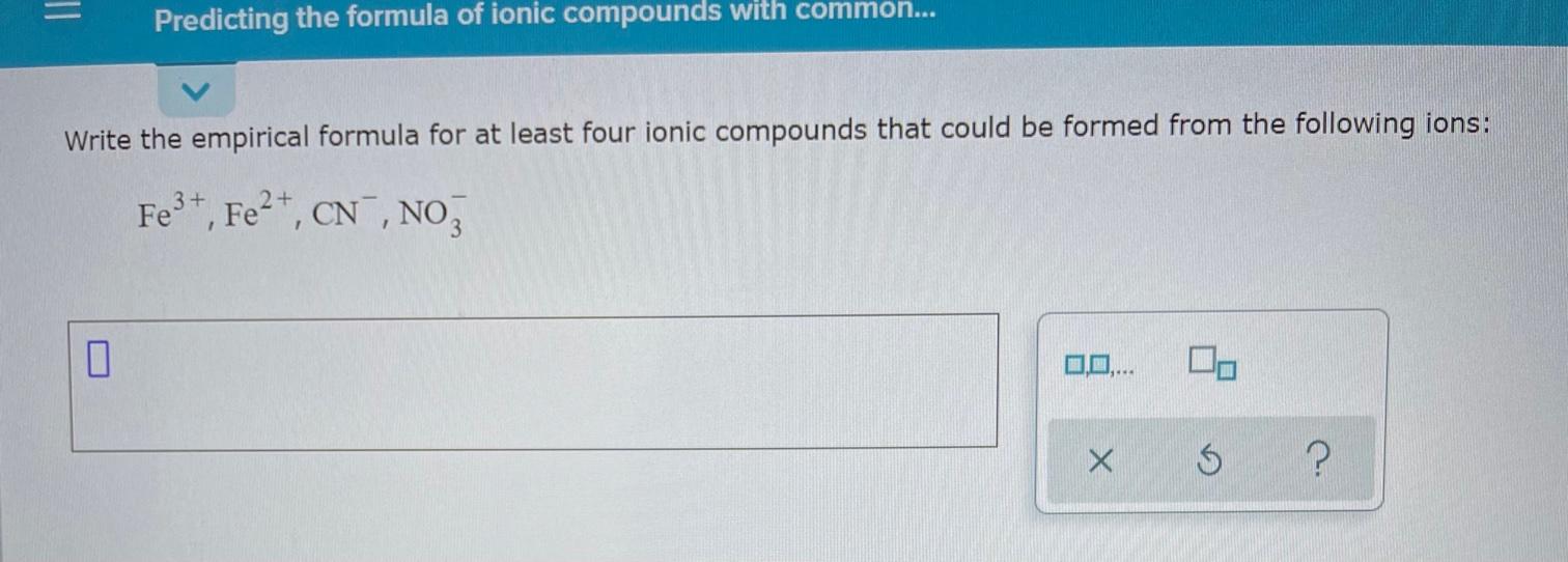 Solved Predicting the formula of ionic compounds with | Chegg.com