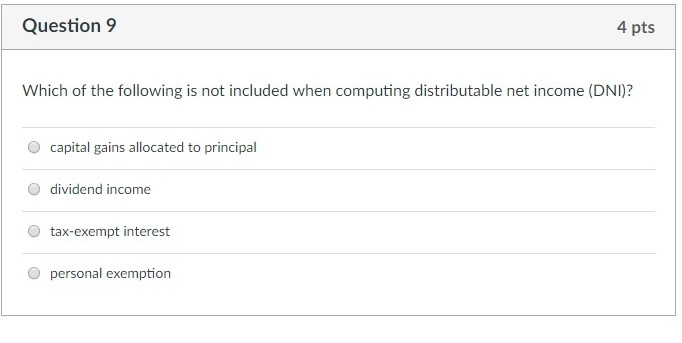 Solved Question 9 4 pts Which of the following is not | Chegg.com