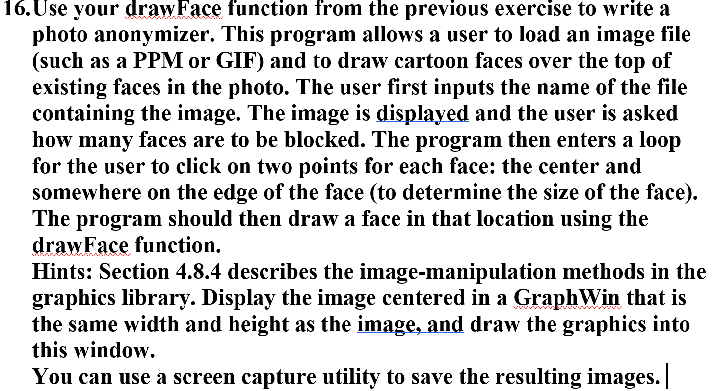 16.Use your drawFace function from the previous | Chegg.com