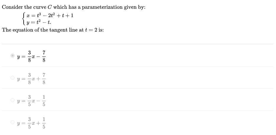 Solved Consider the curve C which has a parameterization | Chegg.com