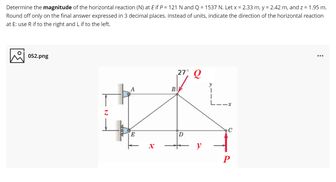 Solved Determine the magnitude of the horizontal reaction | Chegg.com