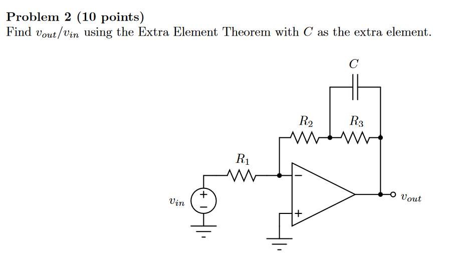 Solved Problem 2 (10 points) Find vout /vin using the Extra | Chegg.com