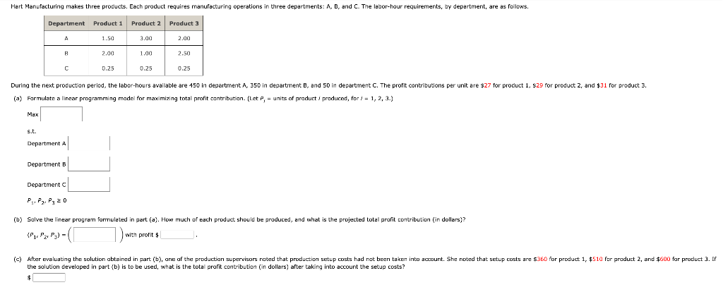 Solved (a) Formulate a lincar programming model for | Chegg.com