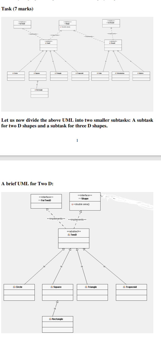 Solved Let us now divide the above UML into two smaller | Chegg.com