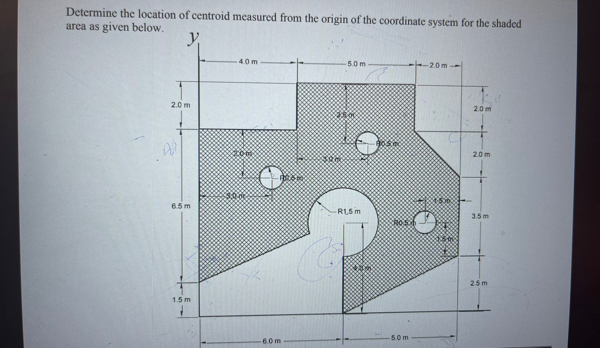 Solved Determine the location of centroid measured from the | Chegg.com