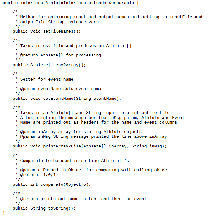 Solved (The Olympics) consists of writing two java files, | Chegg.com