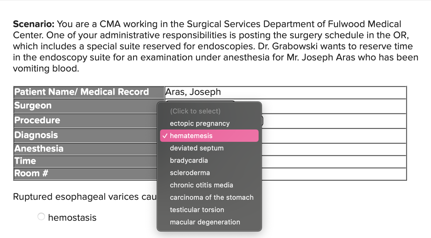 Scenario: You are a CMA working in the Surgical | Chegg.com
