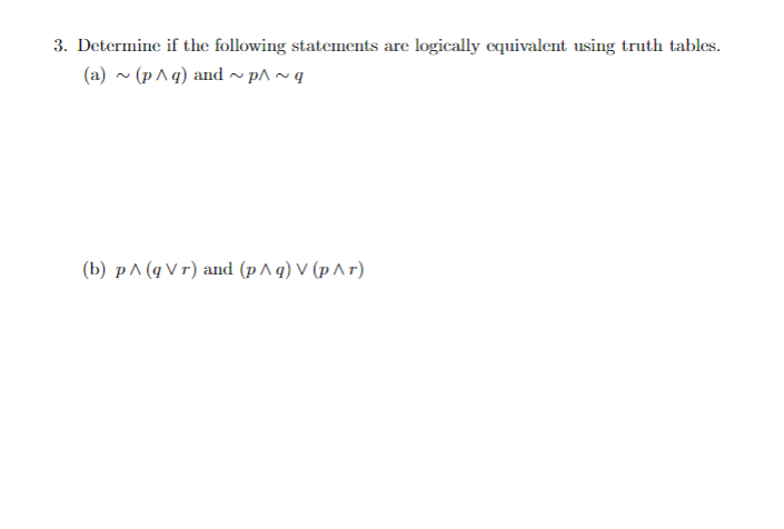 Solved 3. Determine if the following statements are | Chegg.com