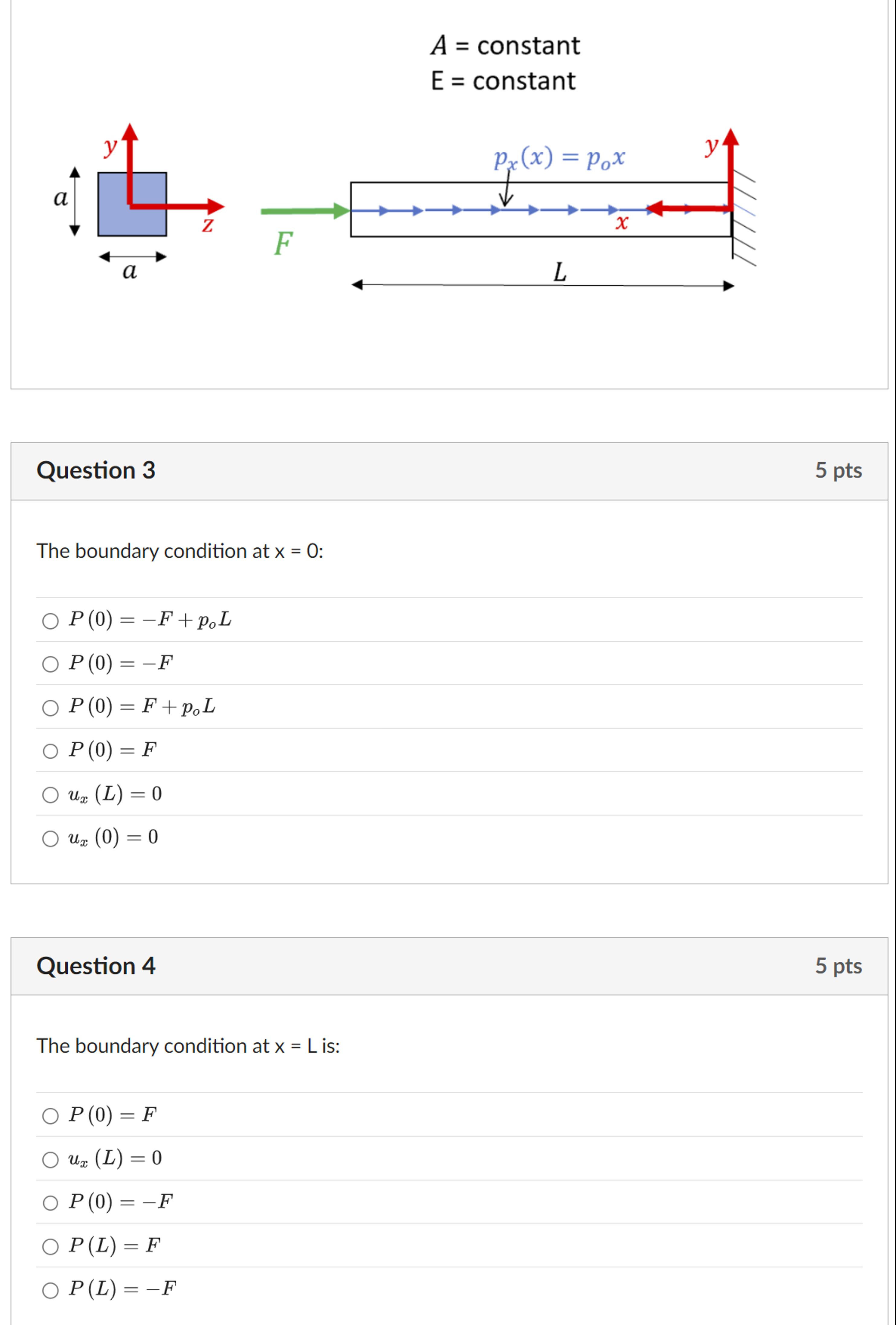 Solved Question 3The boundary condition at x=0 | Chegg.com