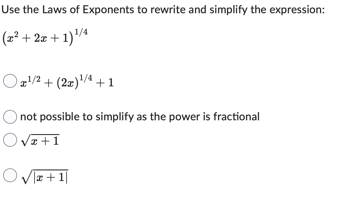 Solved Use the Laws of Exponents to rewrite and simplify the | Chegg.com