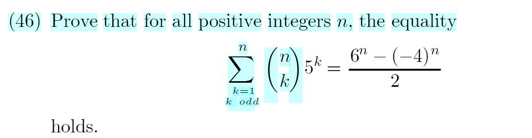 Solved (46) Prove that for all positive integers n, the | Chegg.com