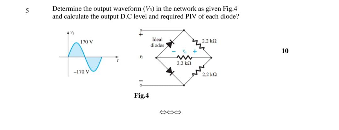 Solved 5 Determine The Output Waveform Vo In The Network 