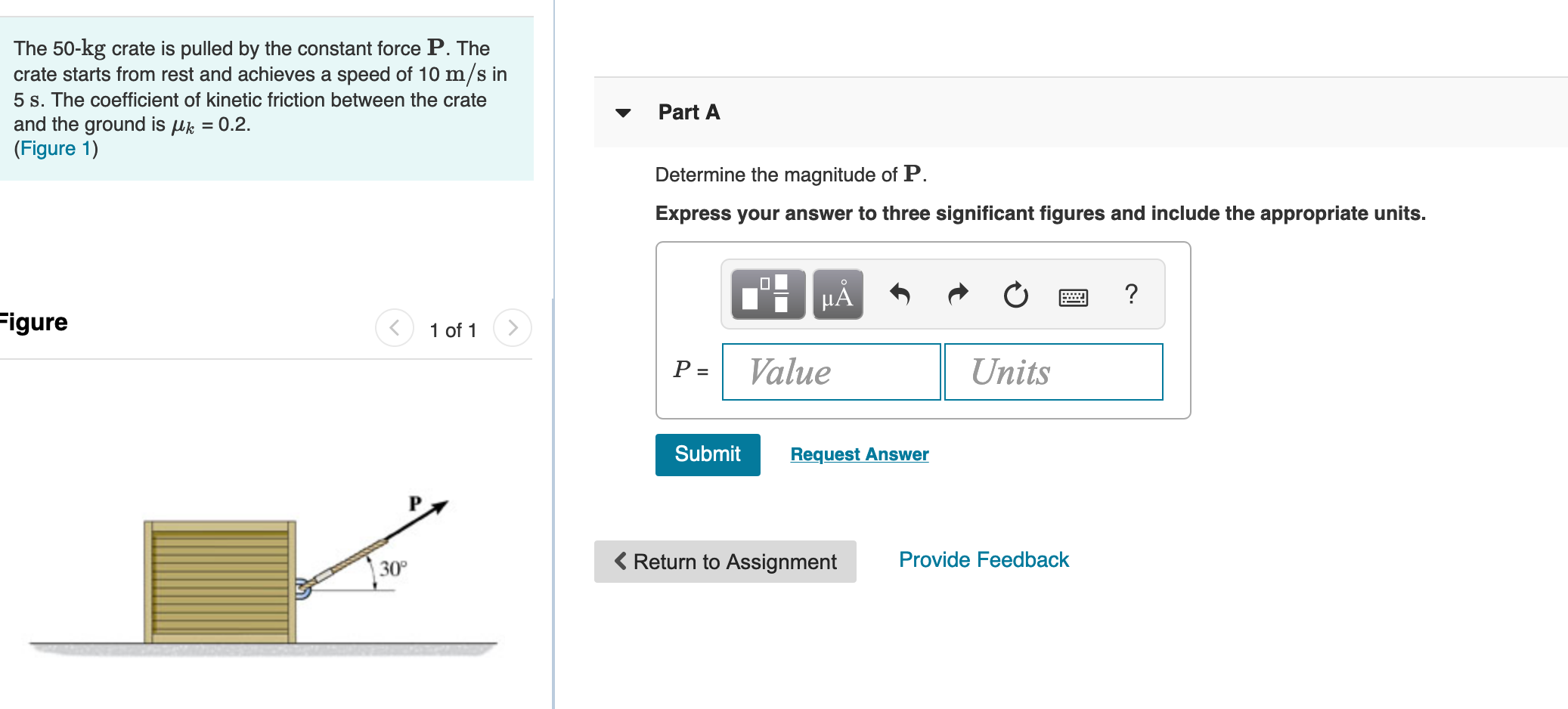 Solved The 50-kg crate is pulled by the constant force P. | Chegg.com
