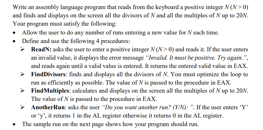 Solved Write an assembly language program that reads from | Chegg.com