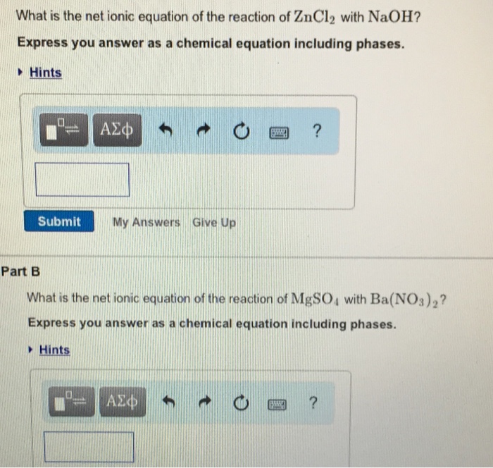 Solved What is the net ionic equation of the reaction of | Chegg.com