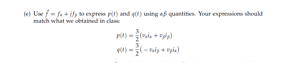 Solved Real and Reactive Power Using Space Vectors. In | Chegg.com