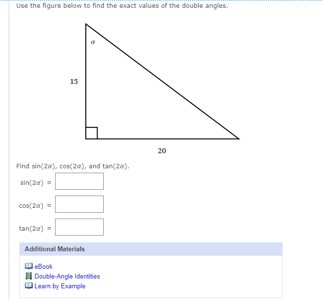 Solved Use the figure below to find the exact values of the | Chegg.com