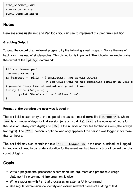 Solved Program 840 Points Overview Unix Systems Keep Track 