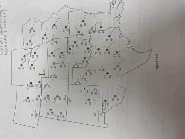 Solved 11. Label the cP, cT, and mT air masses in the map | Chegg.com