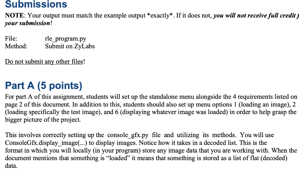 Solved P2: RLE with Images Python Overview In this project | Chegg.com