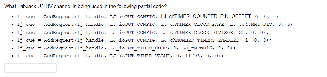 Solved What LabJack U3-HV channel is being used in the | Chegg.com