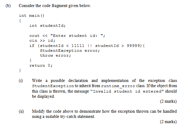 Solved (b) Consider the code fragment given below. int | Chegg.com
