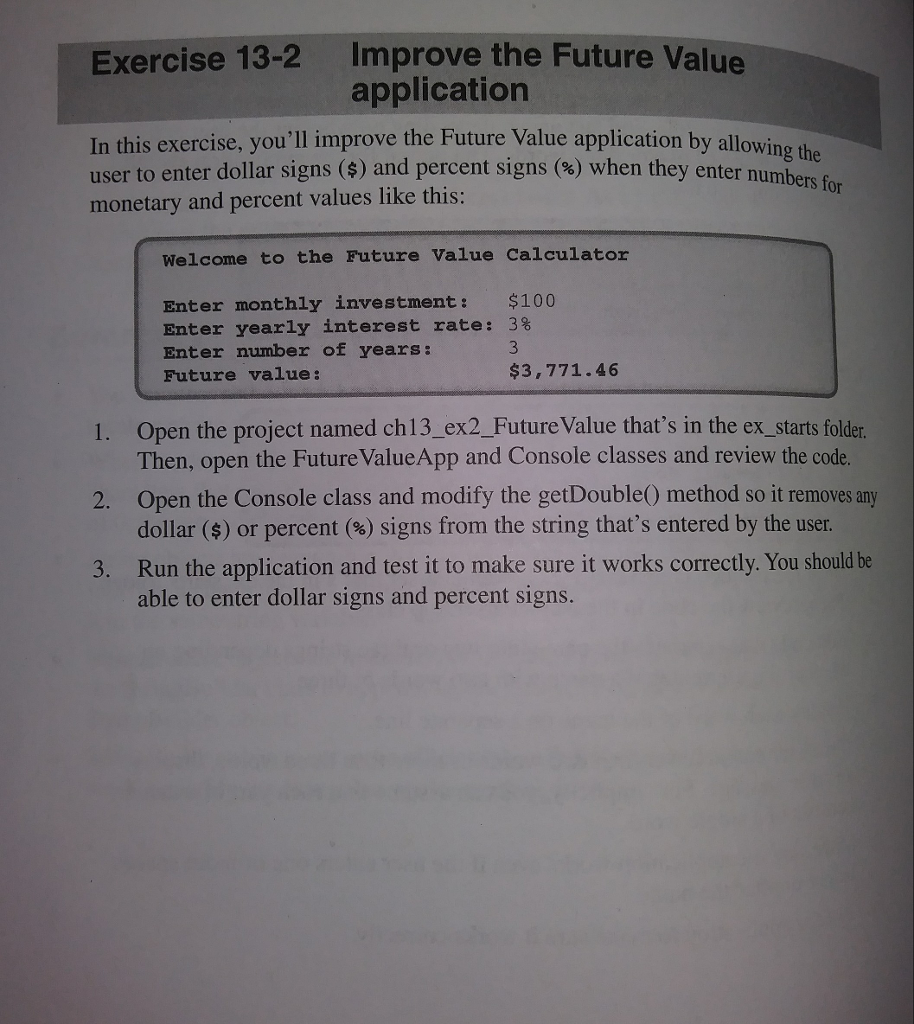 Solved Improve the Future Value application Exercise 13-2 In | Chegg.com