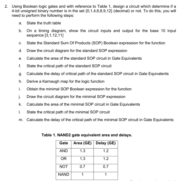 Solved c. e. 2. Using Boolean logic gates and with reference | Chegg.com