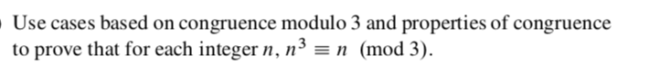 Solved Use cases based on congruence modulo 3 and properties | Chegg.com
