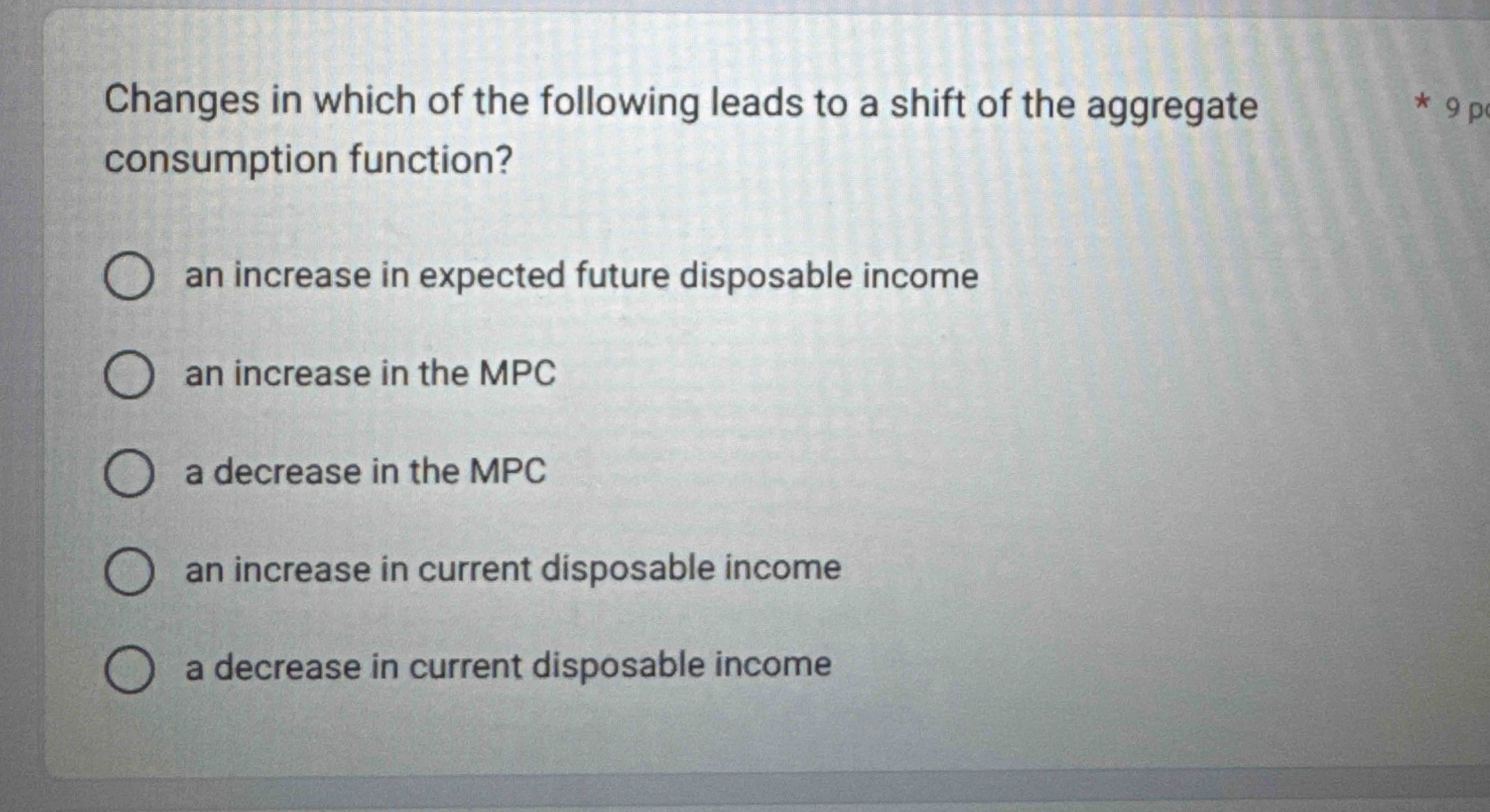 Solved Changes in which of the following leads to a shift of | Chegg.com