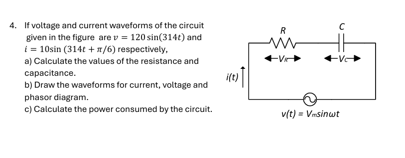 Solved If ﻿voltage and current waveforms of ﻿the | Chegg.com