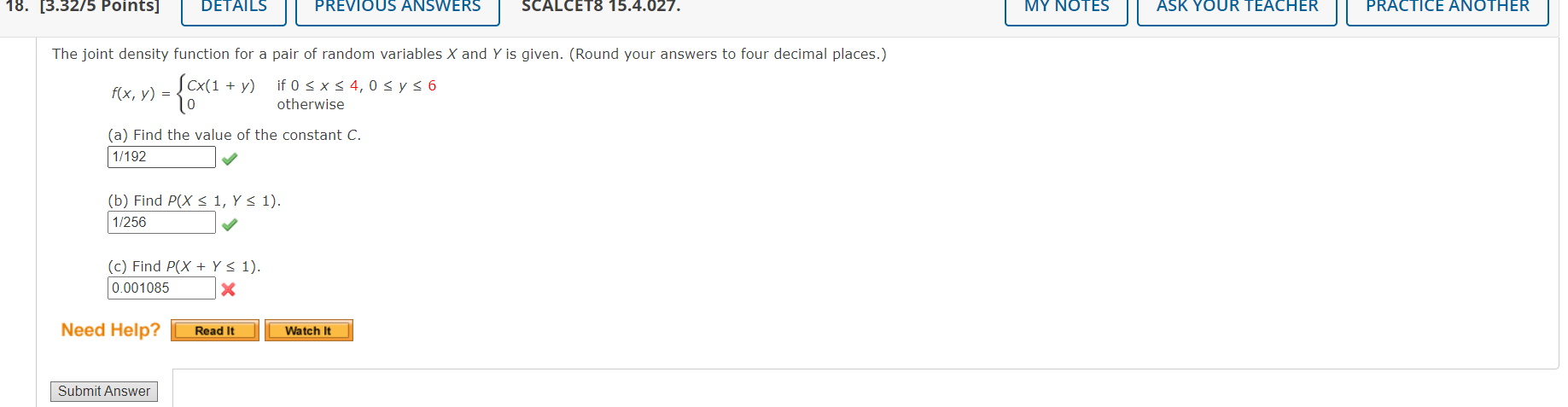 Solved e joint density function for a pair of random | Chegg.com