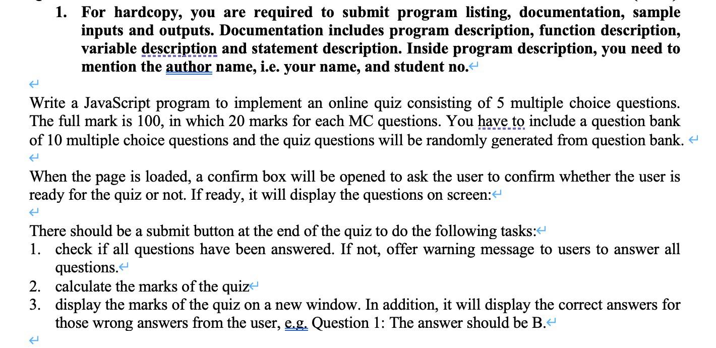 Solved 1. For hardcopy, you are required to submit program | Chegg.com