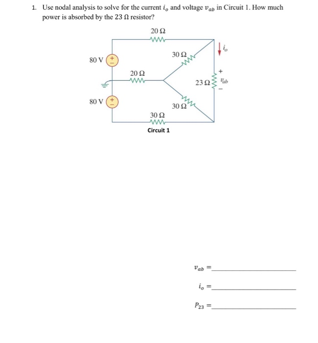 Solved Use nodal analysis to solve for the current io and | Chegg.com
