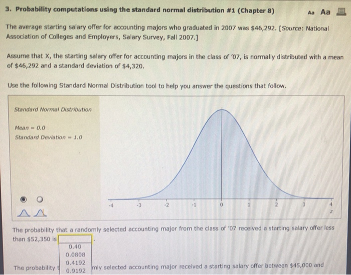 Solved 3. Probability computations using the standard normal | Chegg.com