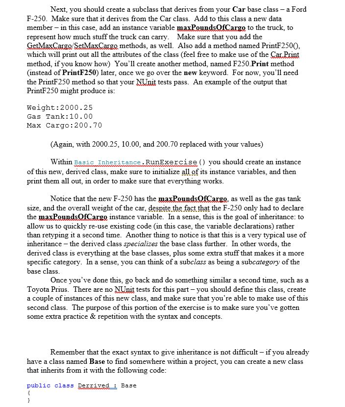 Solved Basic Inheritance The goal for this exercise is to | Chegg.com