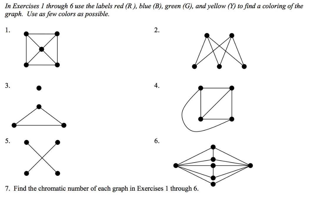 Solved In Exercises 1 through 6 use the labels red (R), blue | Chegg.com