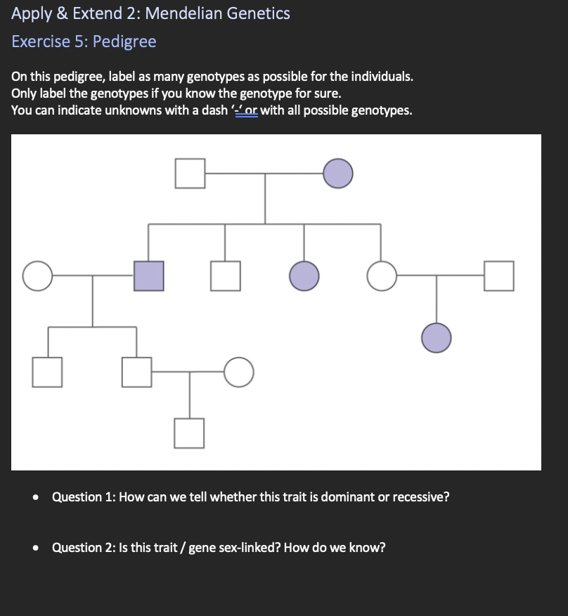 Solved Apply \& Extend 2: Mendelian Genetics Exercise 5: | Chegg.com