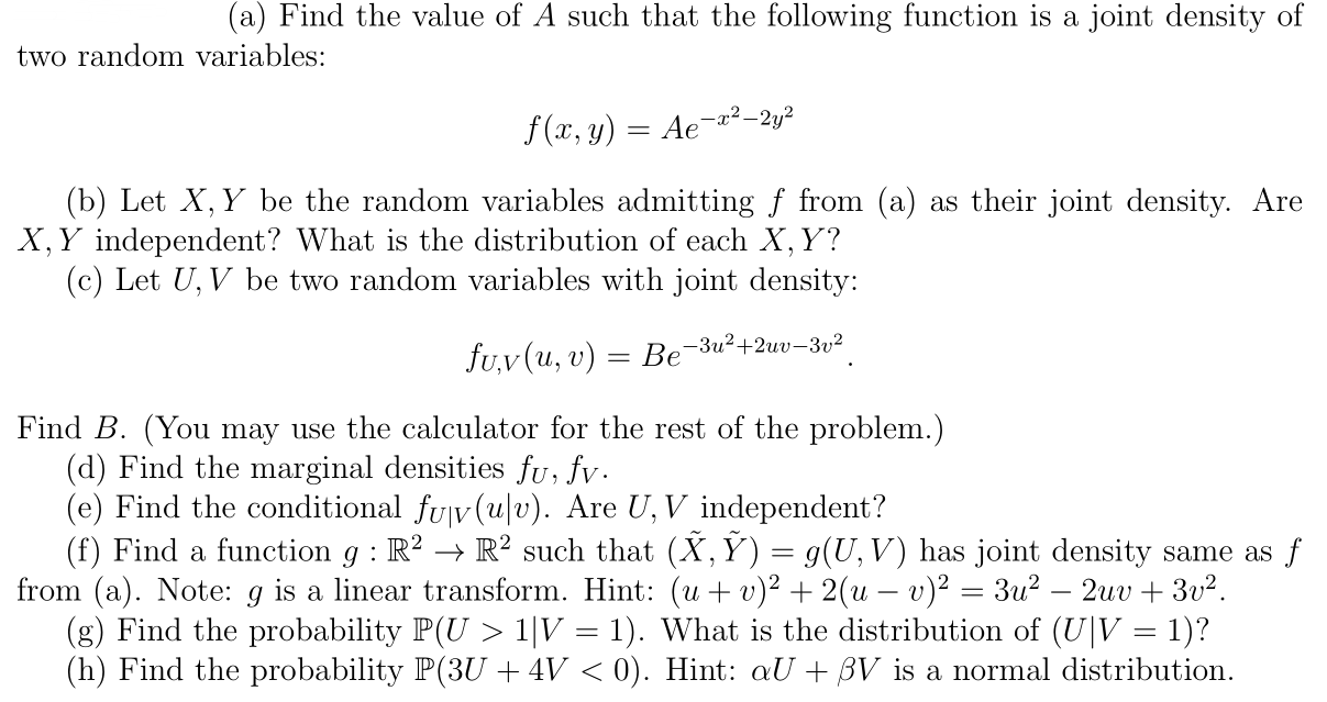 Solved (a) Find the value of A such that the following | Chegg.com