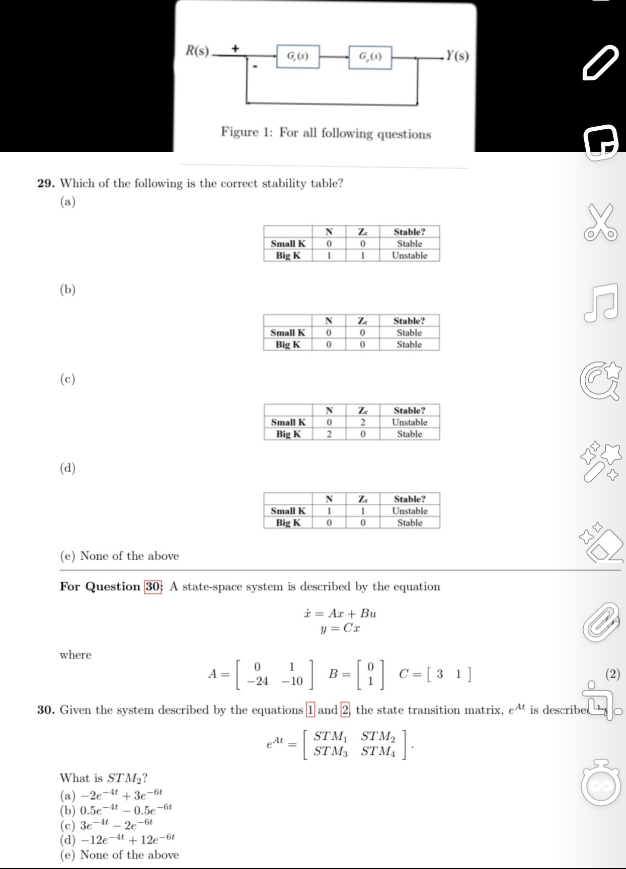 Solved Which of the following is the correct stability | Chegg.com